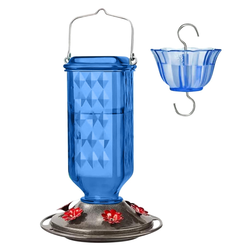 Glass Hummingbird Feeder for Outdoors Hanging,24 OZ Humming Birds ...