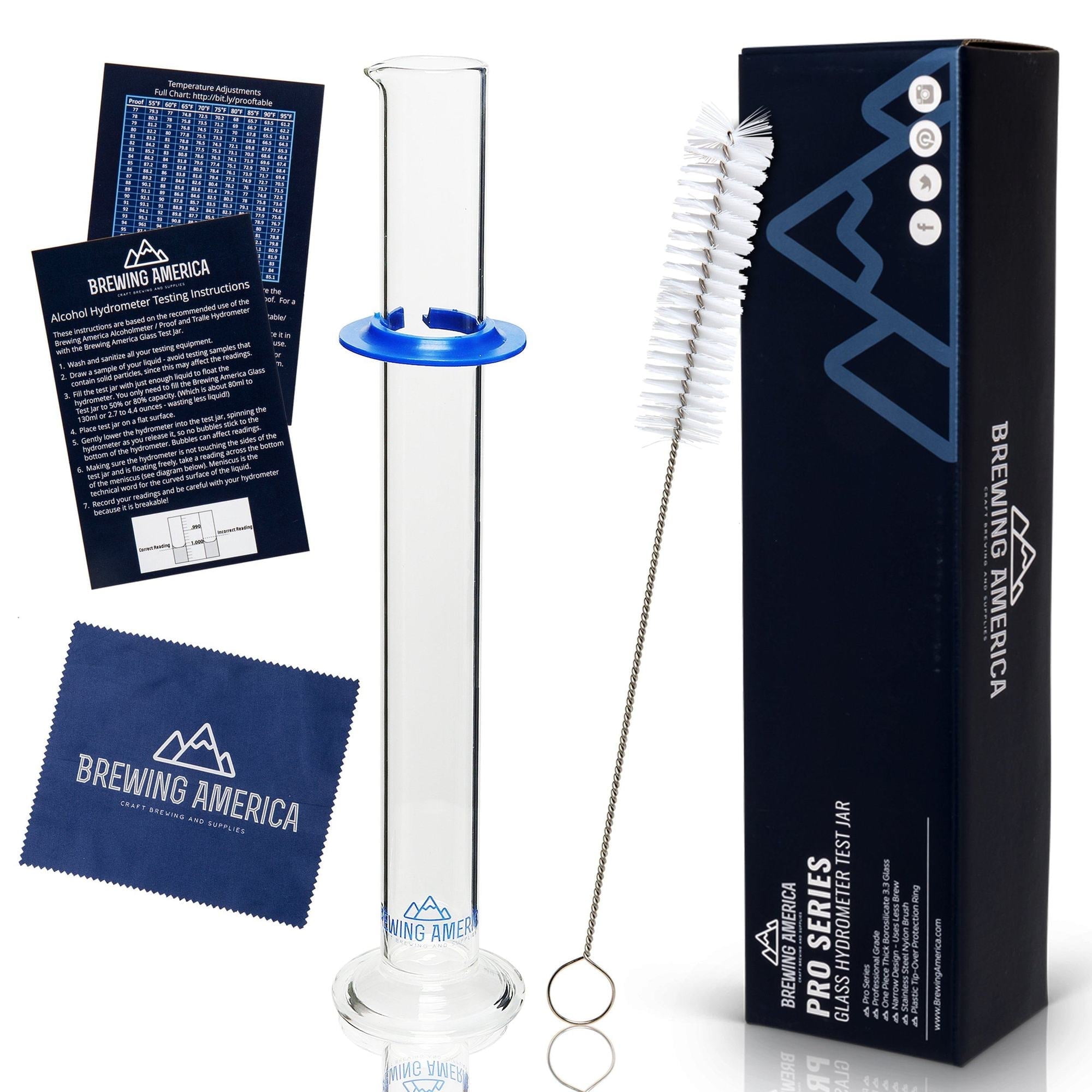 Brewing America, Glass Hydrometer Test Tube Jar, Borosilicate Cylinder ...
