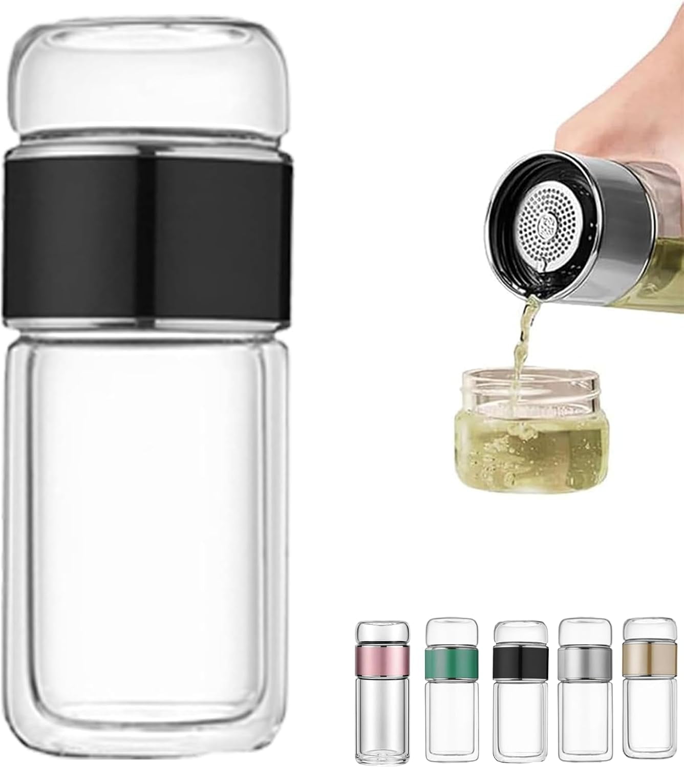 Glass Infuser, 3-in-1 Smart Tea Infuser, Hot or Cold Ready, Flip & Brew ...