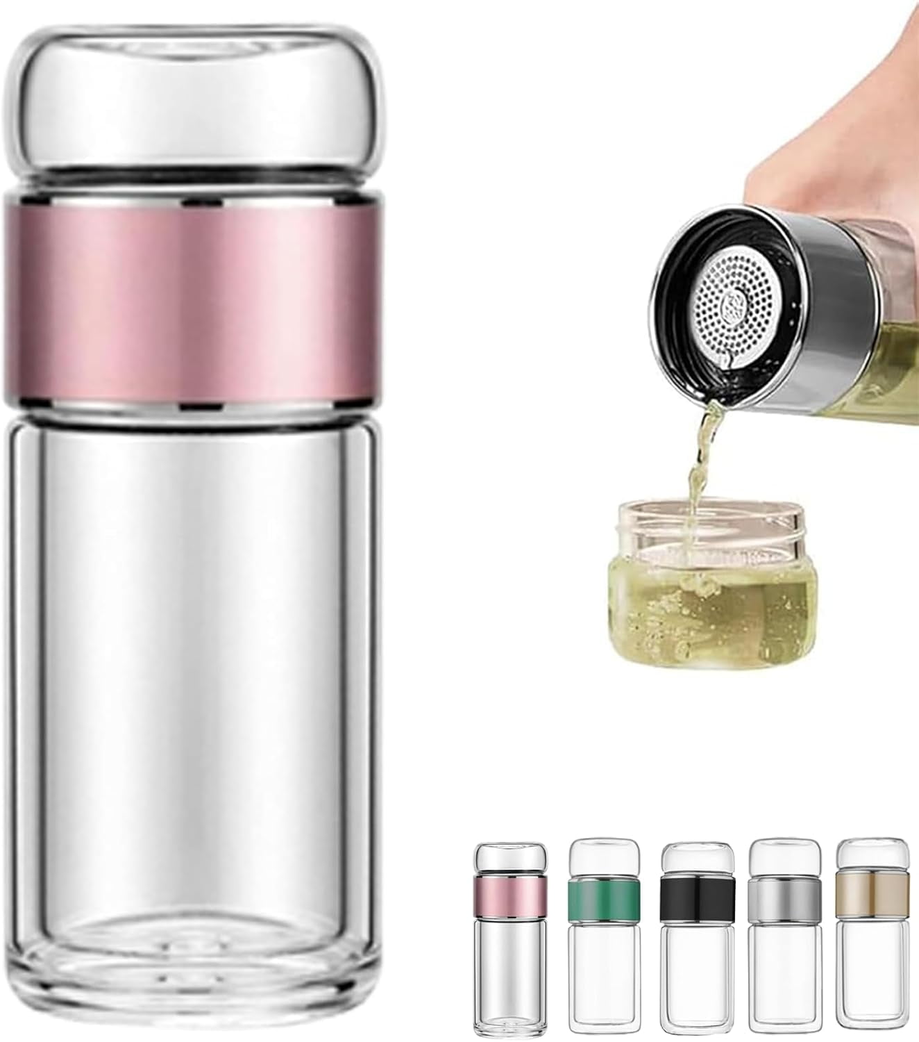 Glass Infuser, 3-in-1 Smart Tea Infuser, Hot or Cold Ready, Flip & Brew ...