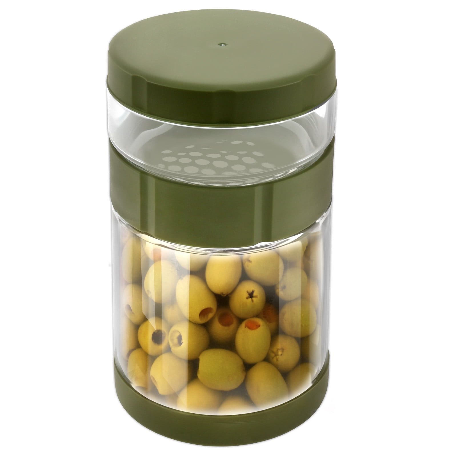 Glass Insert Glass with Strainer Hourglass, Pickle and Olive Jar Flip ...
