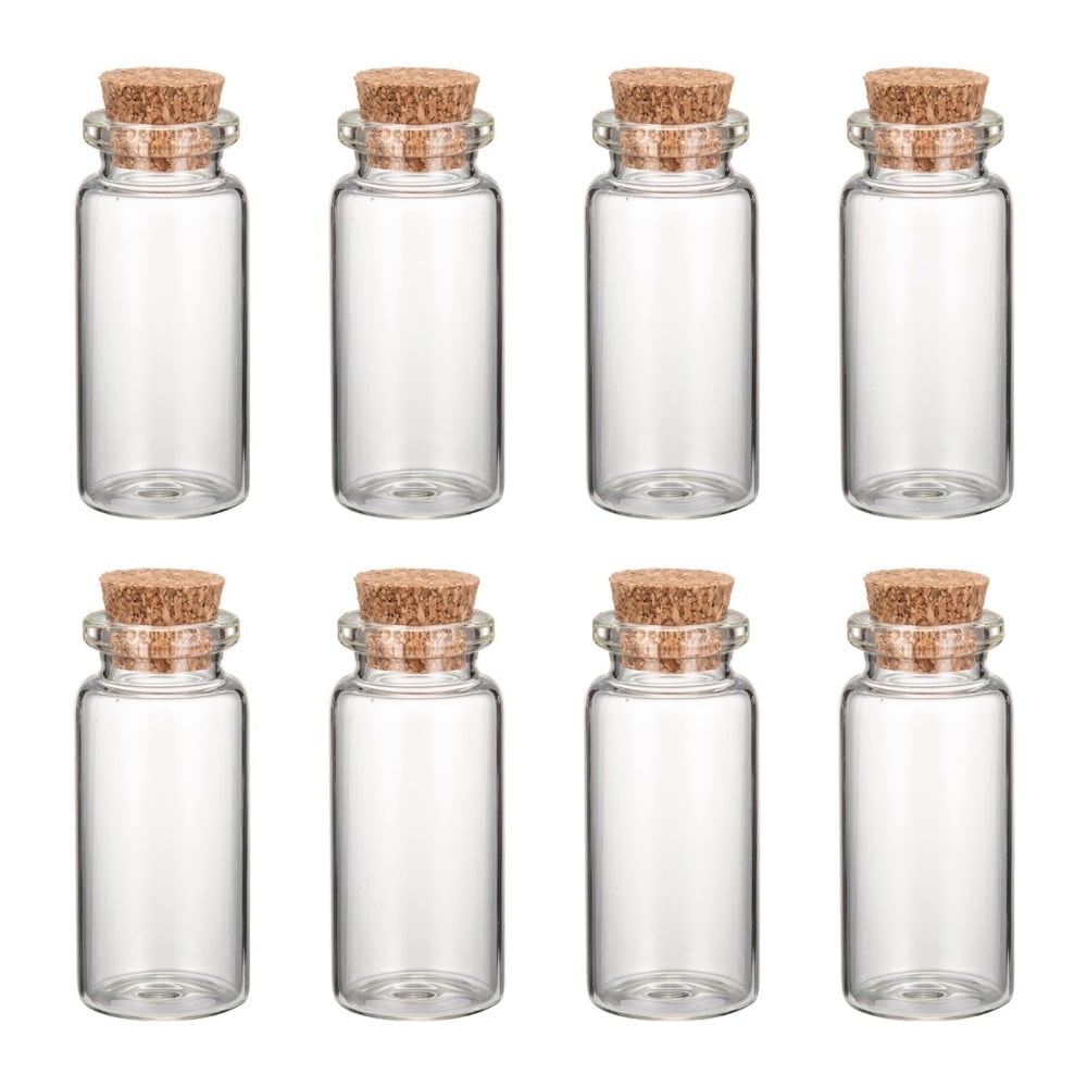 Glass Jar Bead Containers with Cork Stopper Wishing Bottle Clear ...