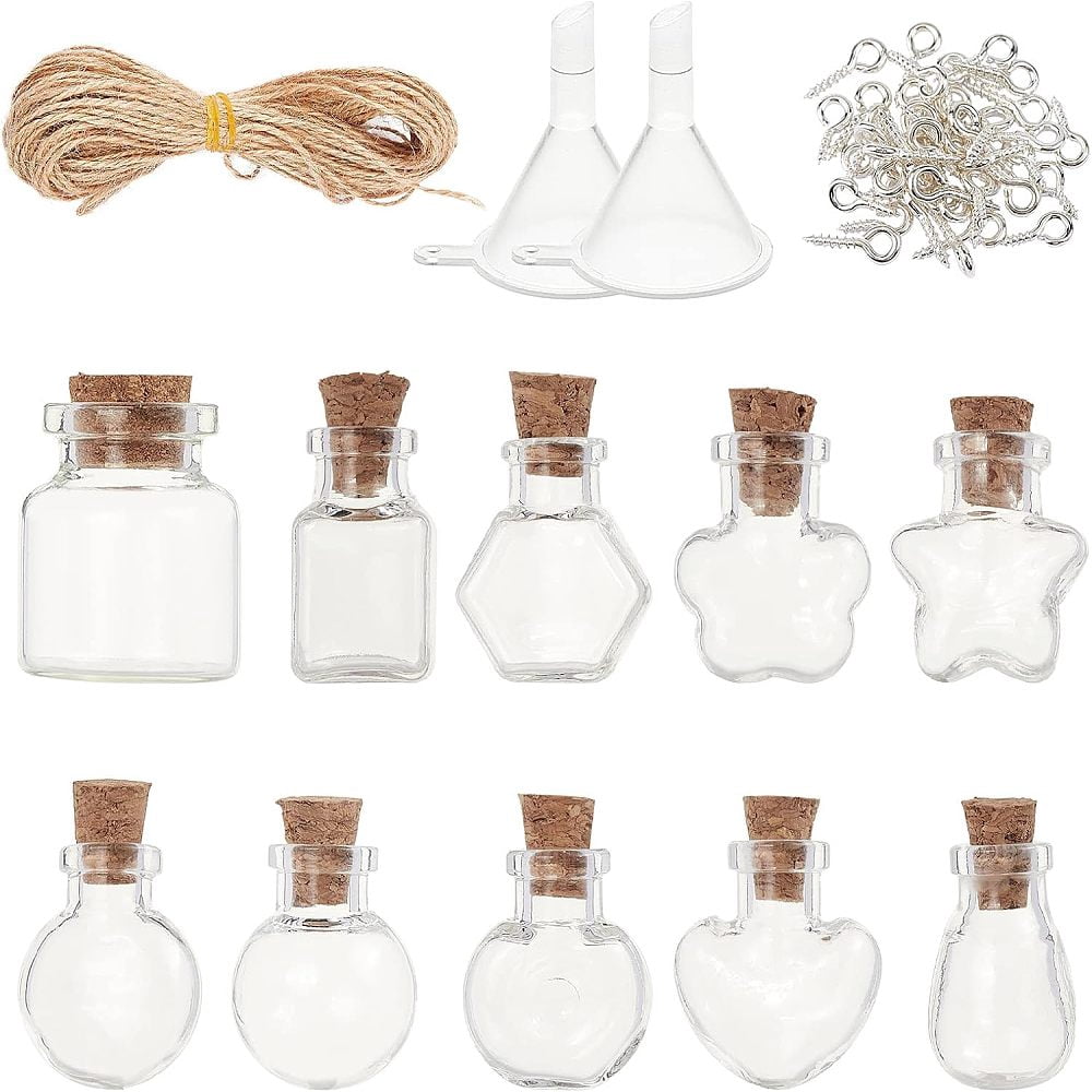 Glass Jar Glass Bottles Bead Containers Wishing Bottle with Cork ...