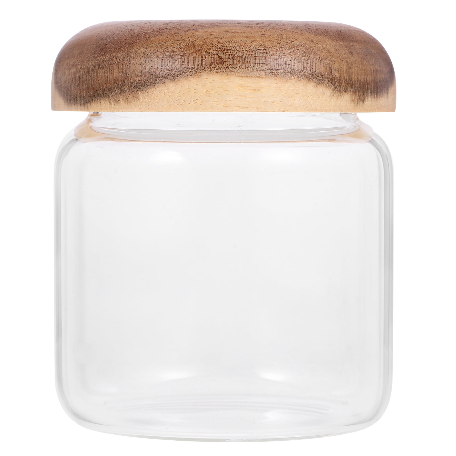 MLINS Light Brown Glass Canisters with Wood Lids for Home Airtight Food ...