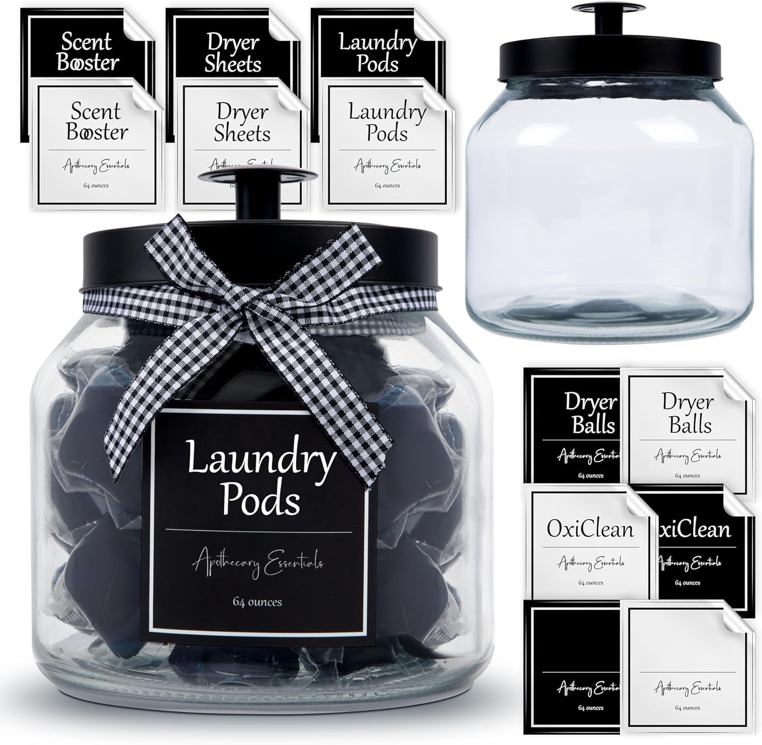 Glass Jar For Laundry Room Organization Jars Half Gallon Laundry ...