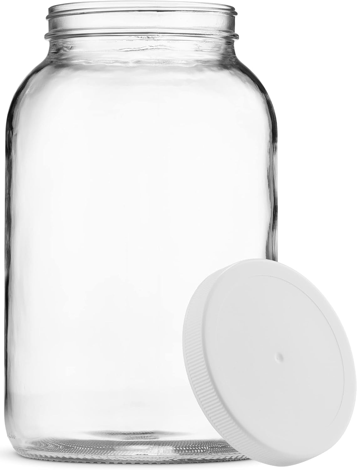 Glass Jar Wide Mouth with Airtight Plastic Lid - USDA Approved BPA ...