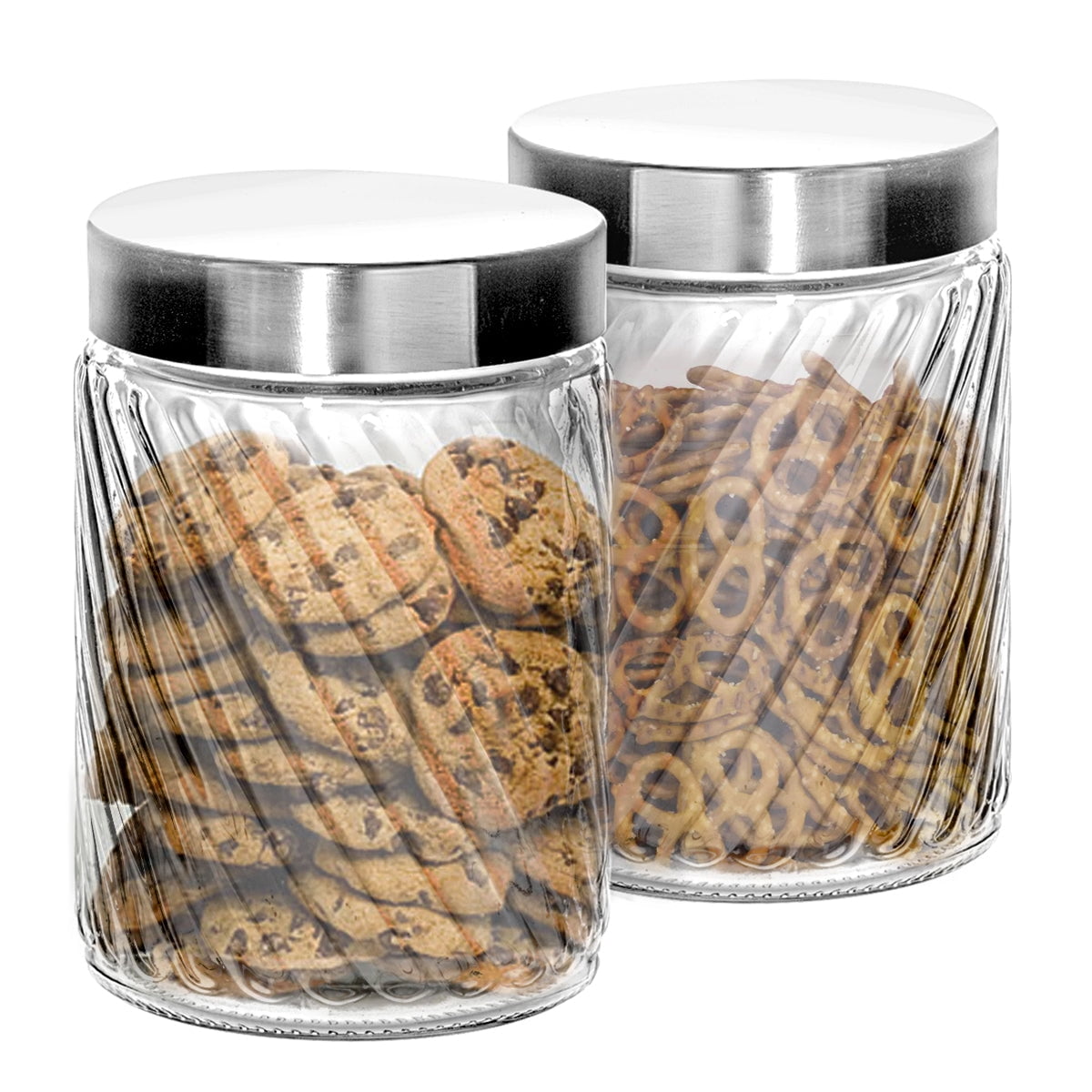 Glass Jar with Lid - Glass Canister 68oz/2000ML - 2pc Canister Set for ...