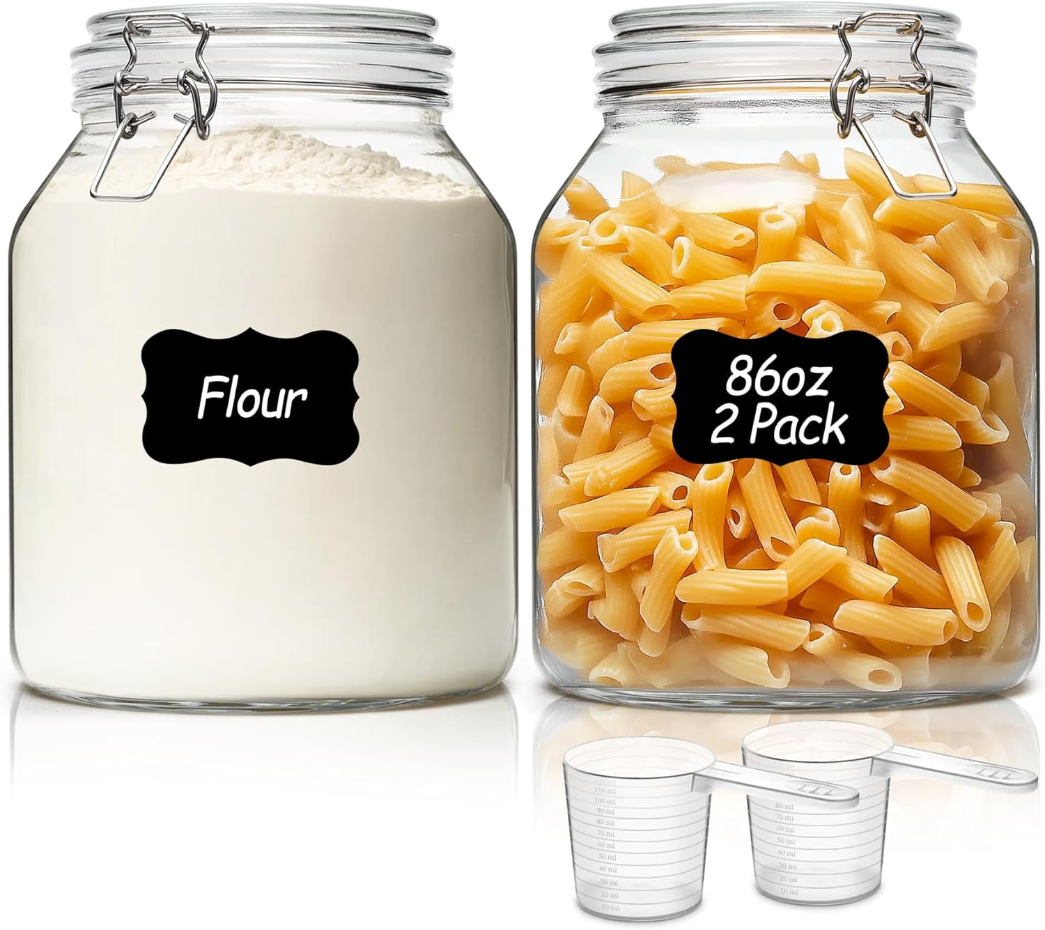 Glass Jars with Airtight Lid 86 oz, Wide Mouth Gallon Mason Jars, Large ...