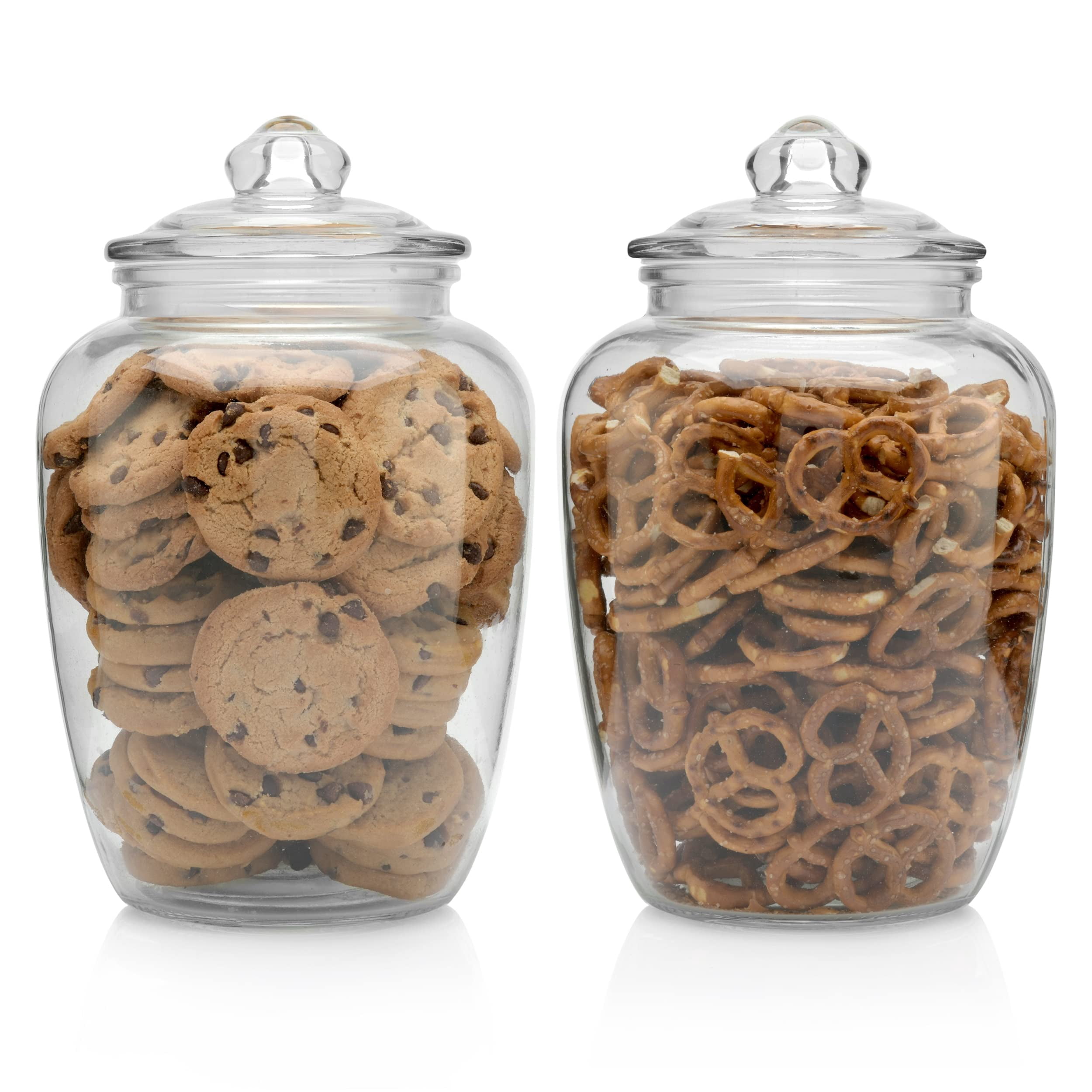 Glass Jars with Airtight Lid - Set of 2 Large Apothecary Jar - 2 pc ...