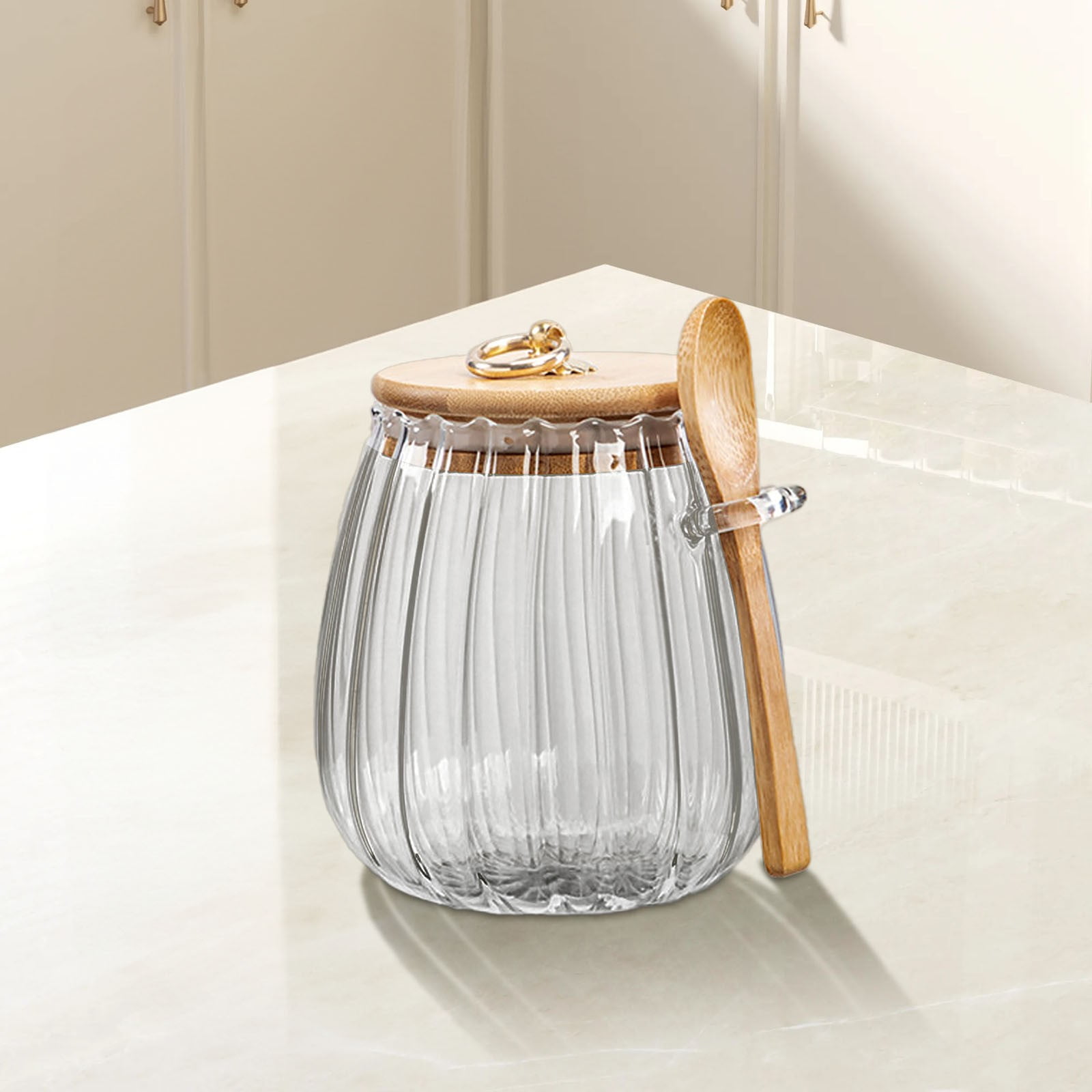 Glass Jars Coffee Nuts Canister Airtight Storage Jar Petal Decorative ...