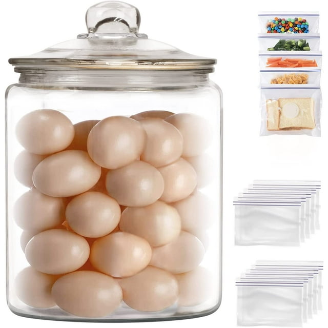 Glass Jars With Lids1 Gallon Airtight Big Glass Cookie Jar Leak Proof