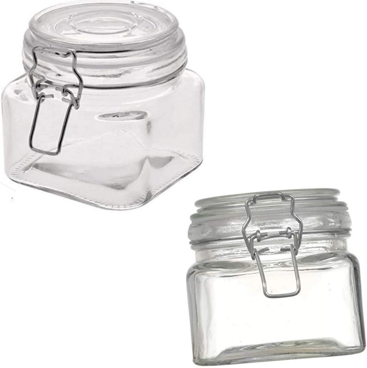 Glass Jars With Lids - Sealed Canisters (2 Pack) Keep Your Contents By ...