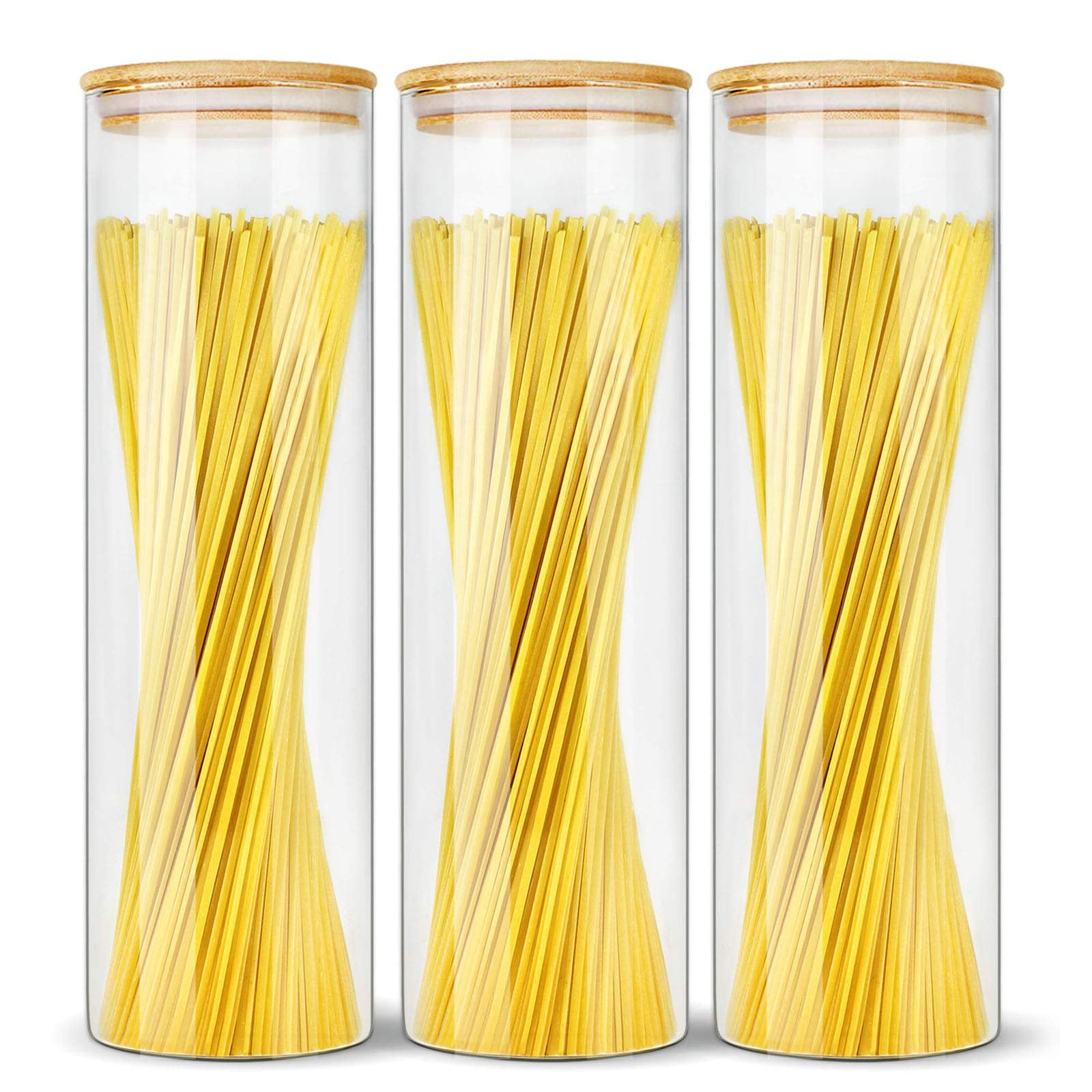 Glass Jars With Bamboo Lids Ecoevo Glass Food Storage Containers Large Glass Bamboo Jars With