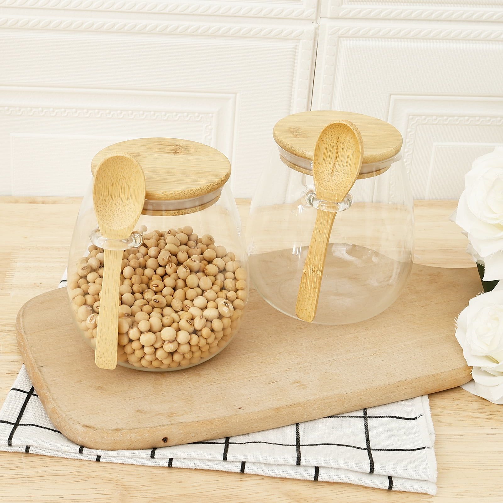 Glass Jars with Lids Kit Versatile Wide Mouth Airtight Storage ...