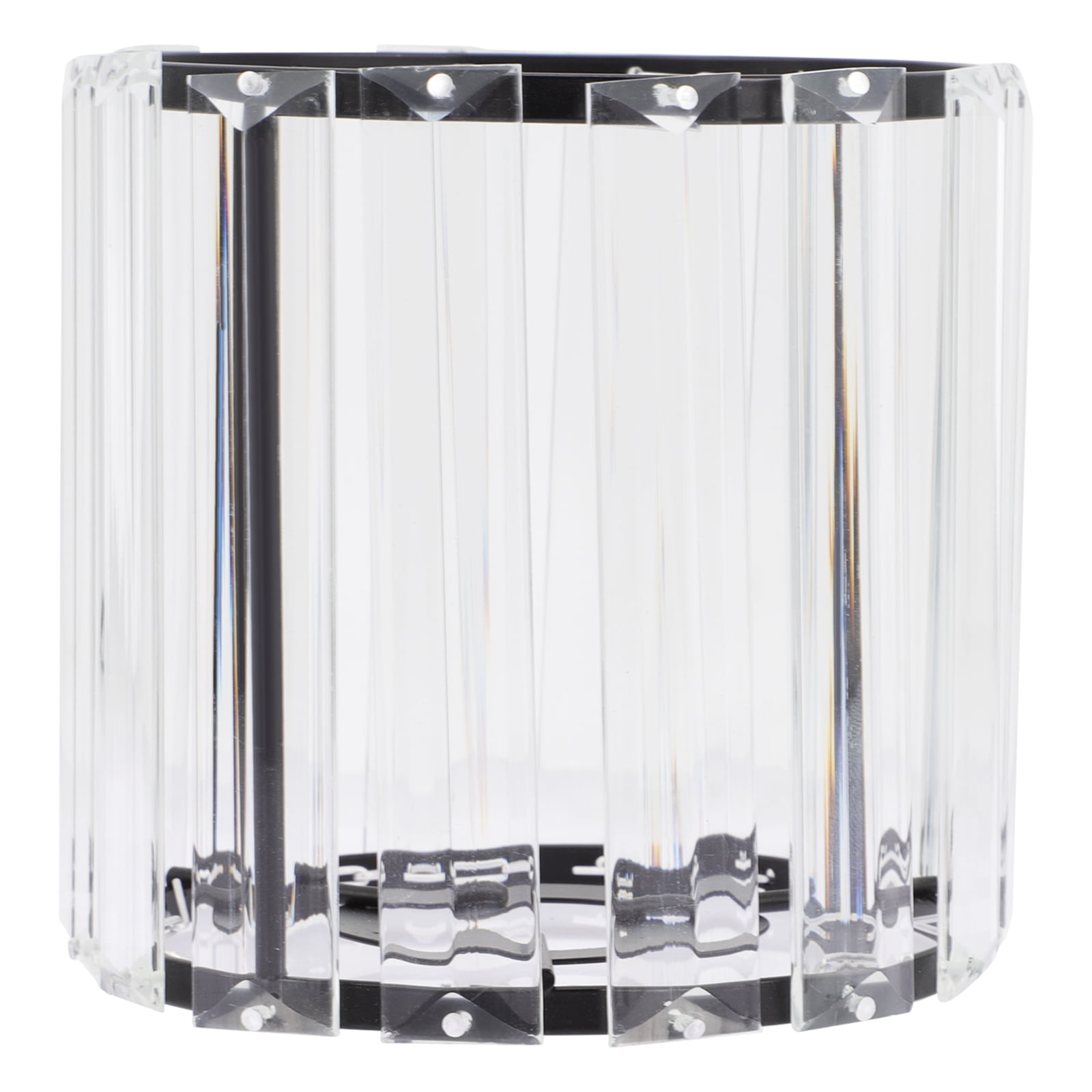 FUEENIRVA Glass Lamp Shade Black Iron 1Pack Modern Cylinder Household ...