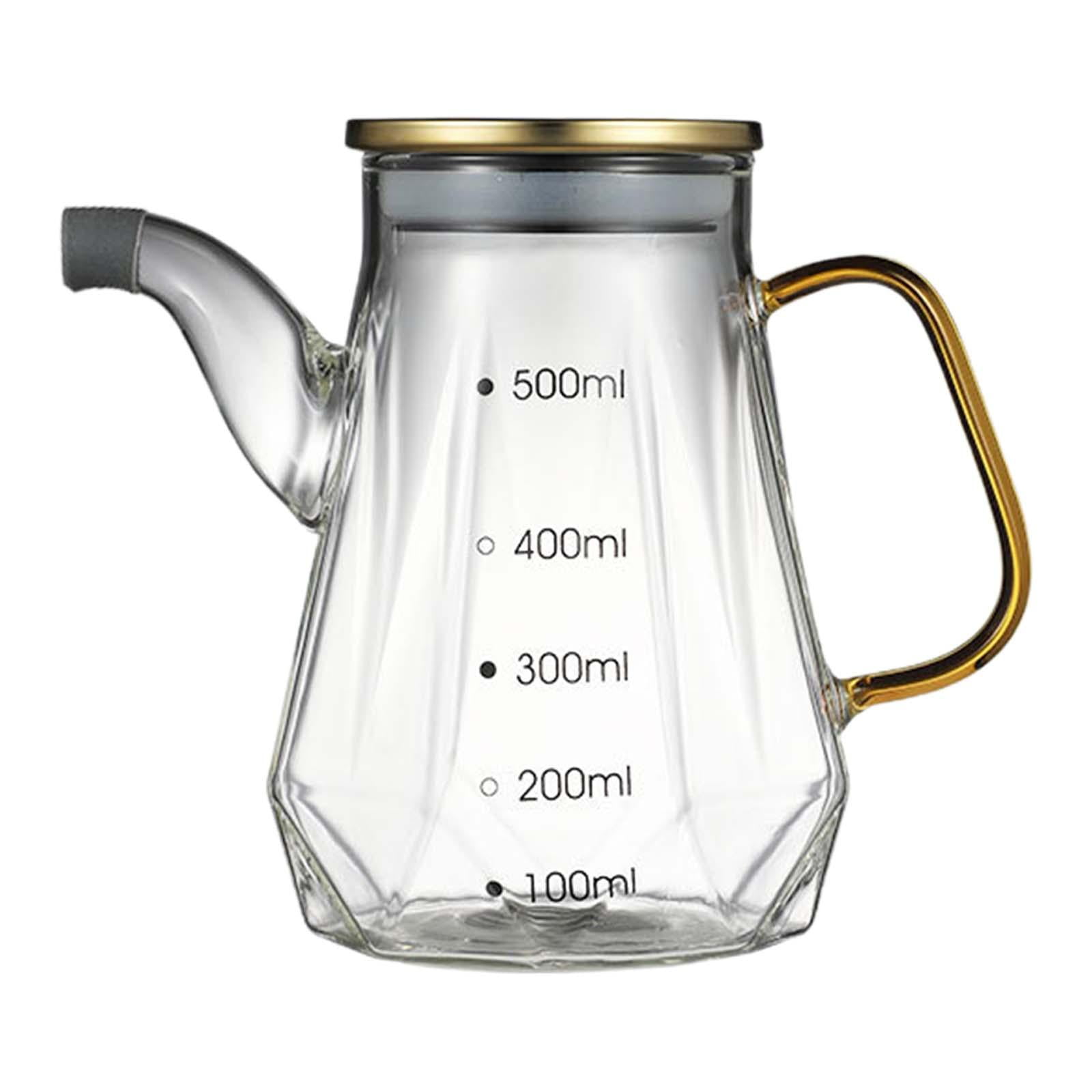 Glass Large Cooking Oil Bottle Oil and Dispenser with Handle and Lid ...