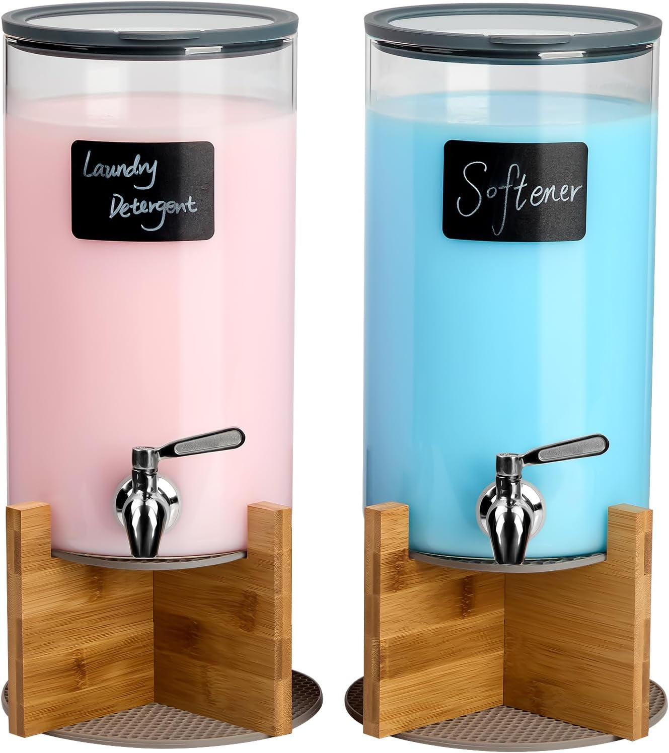 Glass Laundry Detergent Dispenser with Holder,1.1 Gallon Laundry Liquid ...