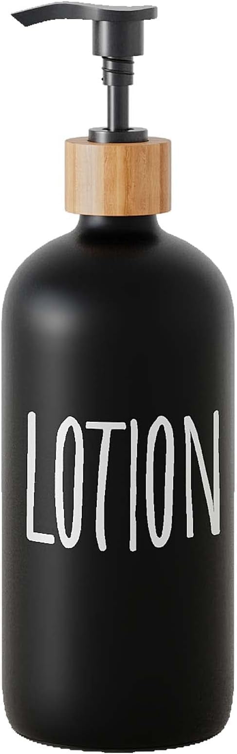 Glass Lotion Dispenser,Refillable Matte Black Hand Lotion Dispenser ...