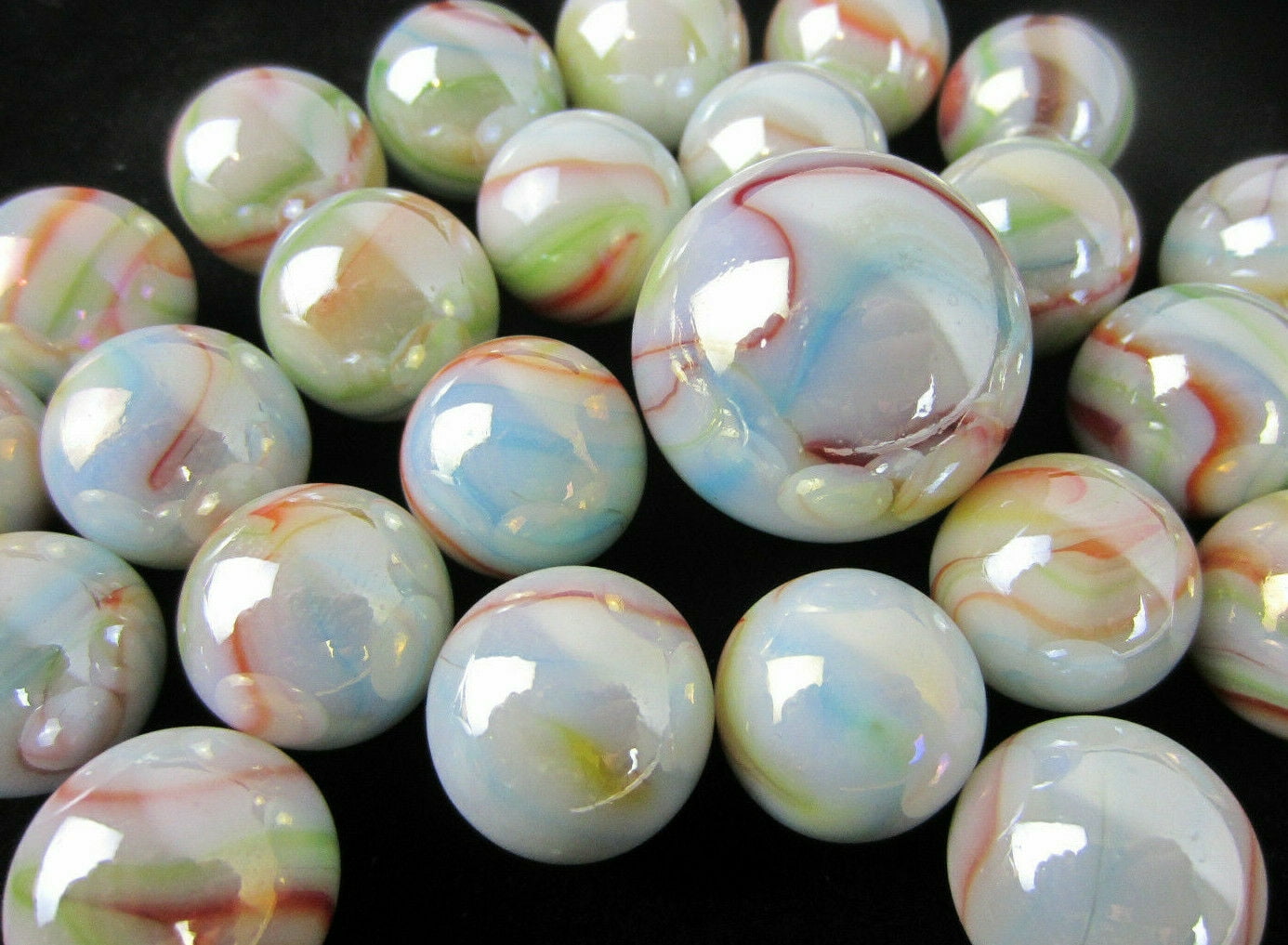 Glass Marbles UNICORN Pink/White/Orange/blue game vtg style Swirl Shooter 25 - Walmart.com