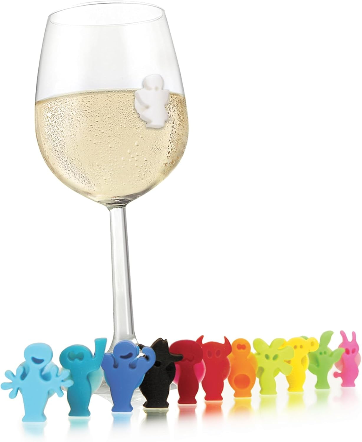 Glass Markers Party People Set – 12 Unique, Colorful Drink Identifiers ...