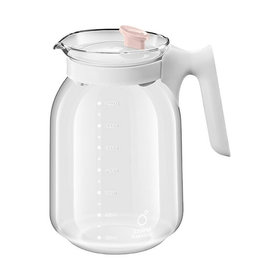 Glass Mason Jar Pitcher, 60 oz Wide Mouth Jug with Pour Spout Handle ...
