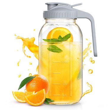 MOQIN Pitcher with Lid 0.4 Gallon, Slim Clear Plastic Water Pitcher ...