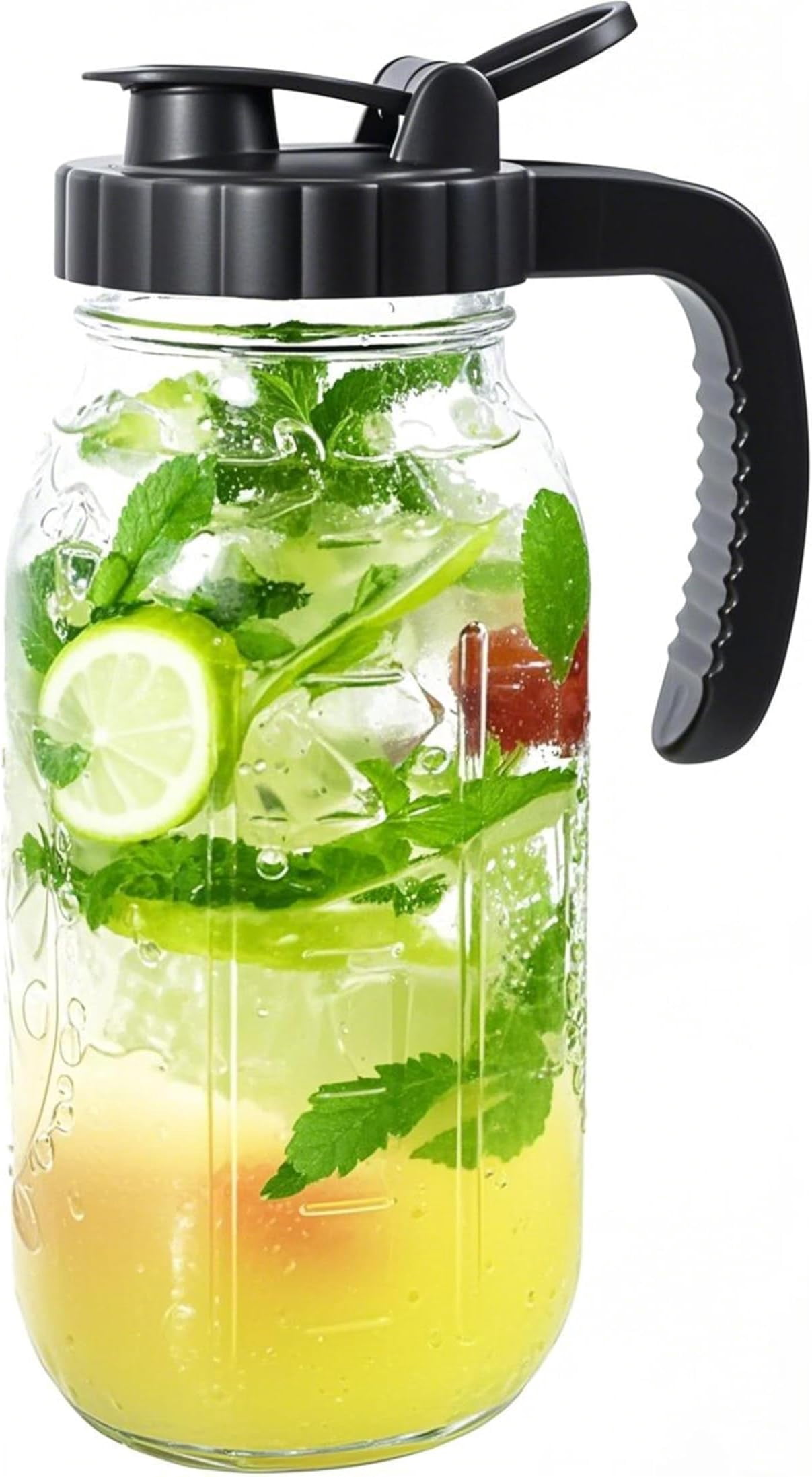 Glass Mason Jars Pitcher With Spout 2 Quart Airtight Breastmilk Pitcher ...