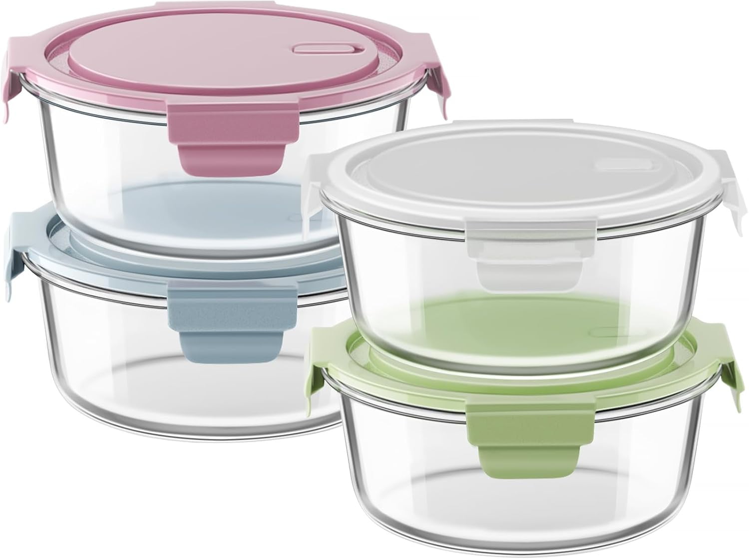Glass Meal Prep Containers with Lids, Airtight Cup Glass Storage ...