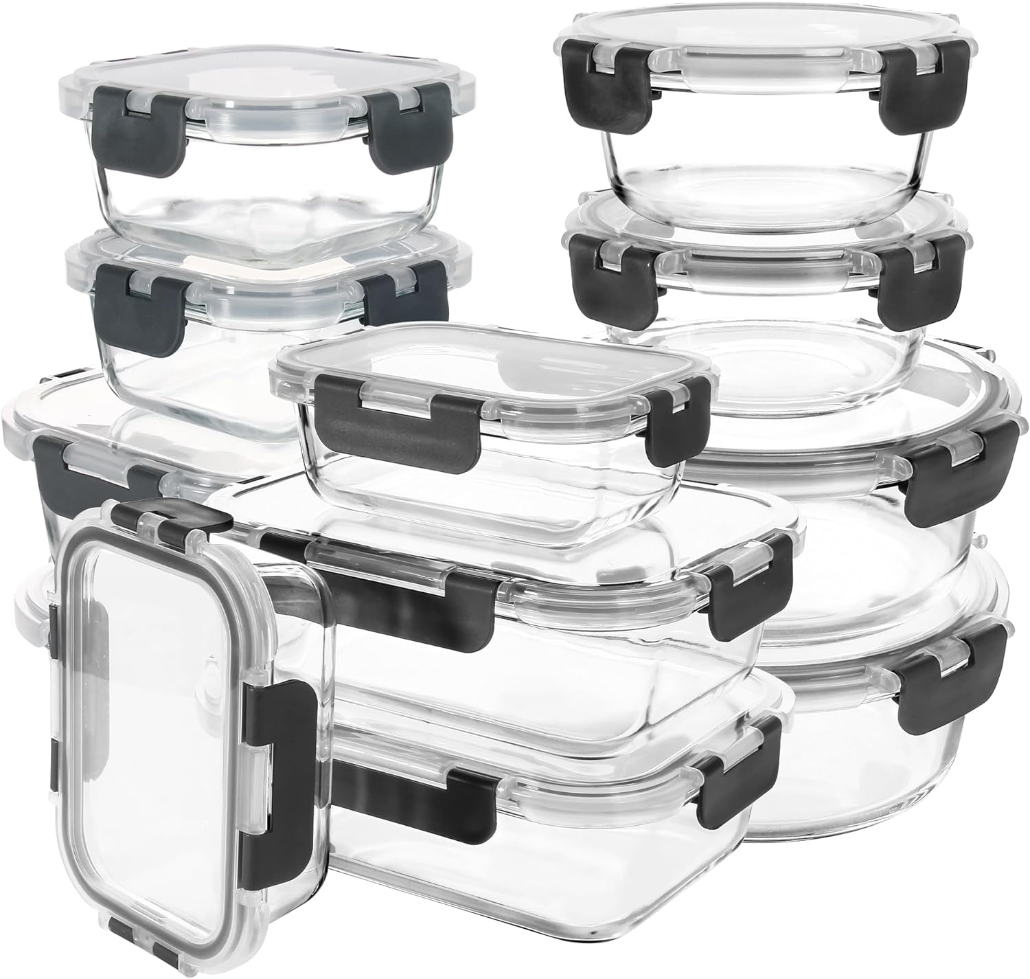 Glass Meal Prep Containers Set of 12 Food Storage Containers for ...