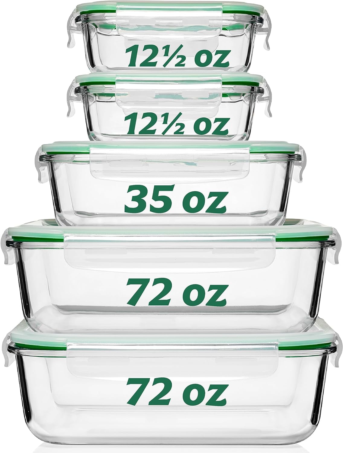 Glass Meal Prep Containers with Lids [8 Pack, 33 oz & 4.5 oz] - 2 ...