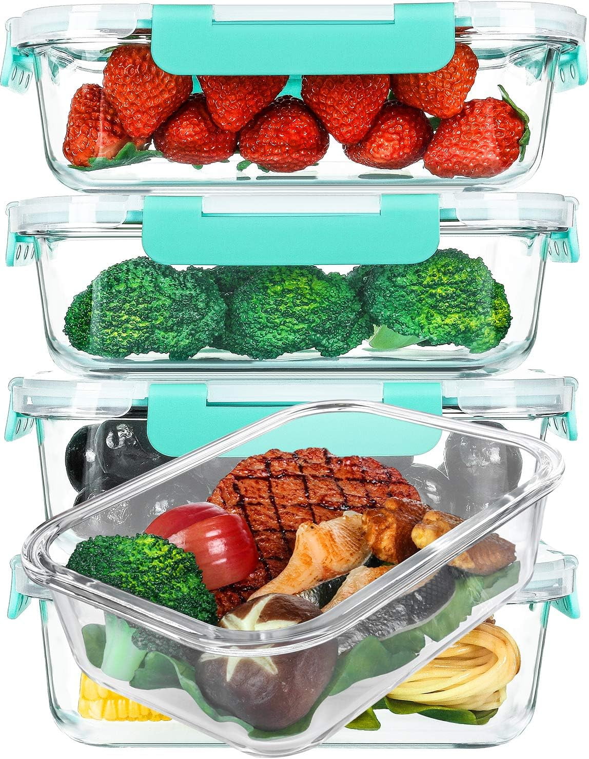 Glass Meal Prep Containers with Locking Lids Glass Food Containers ...
