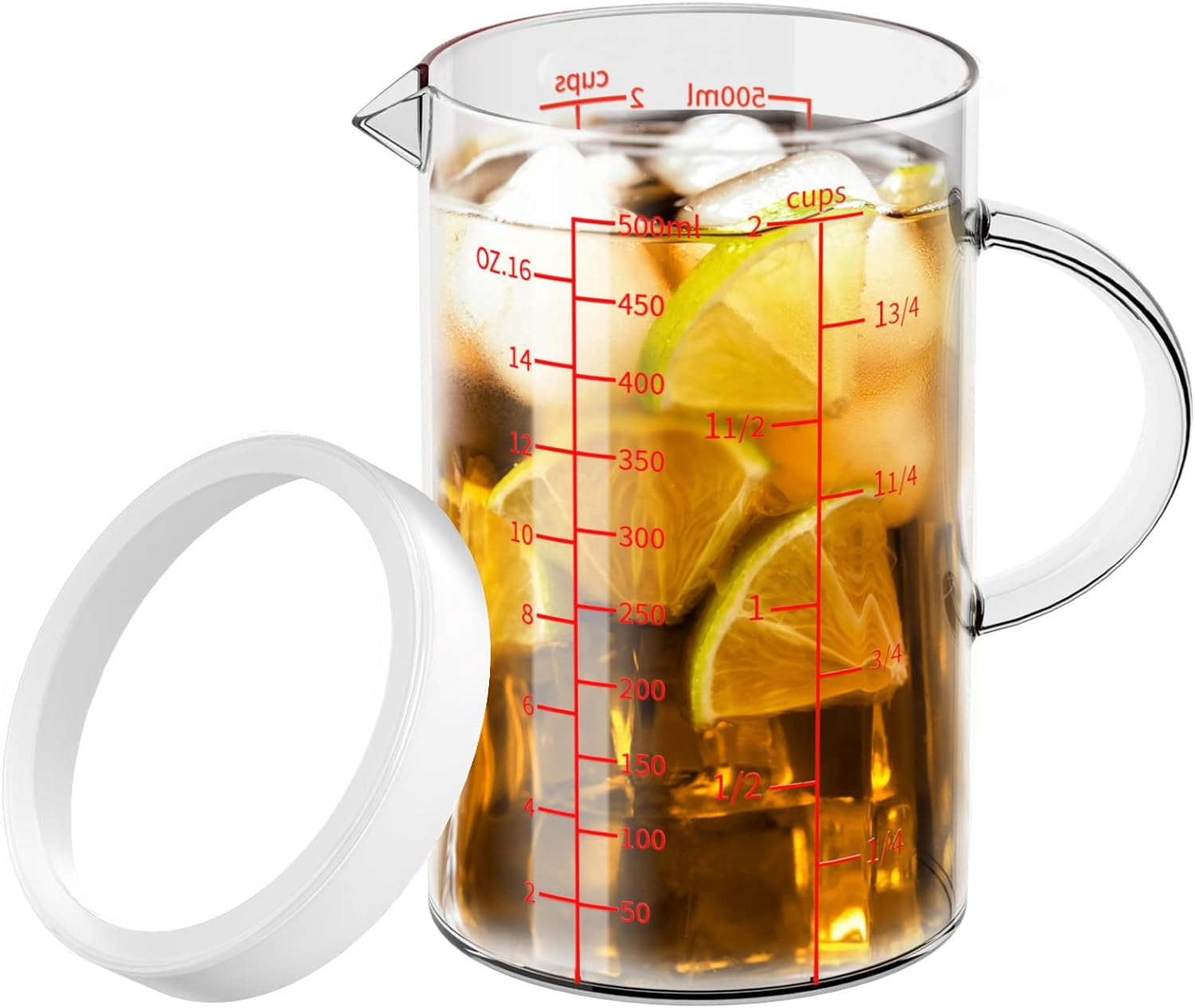 Glass Measuring Cup, 2-Cup/500 ML Liquid Measuring Cups, Measuring Cup ...