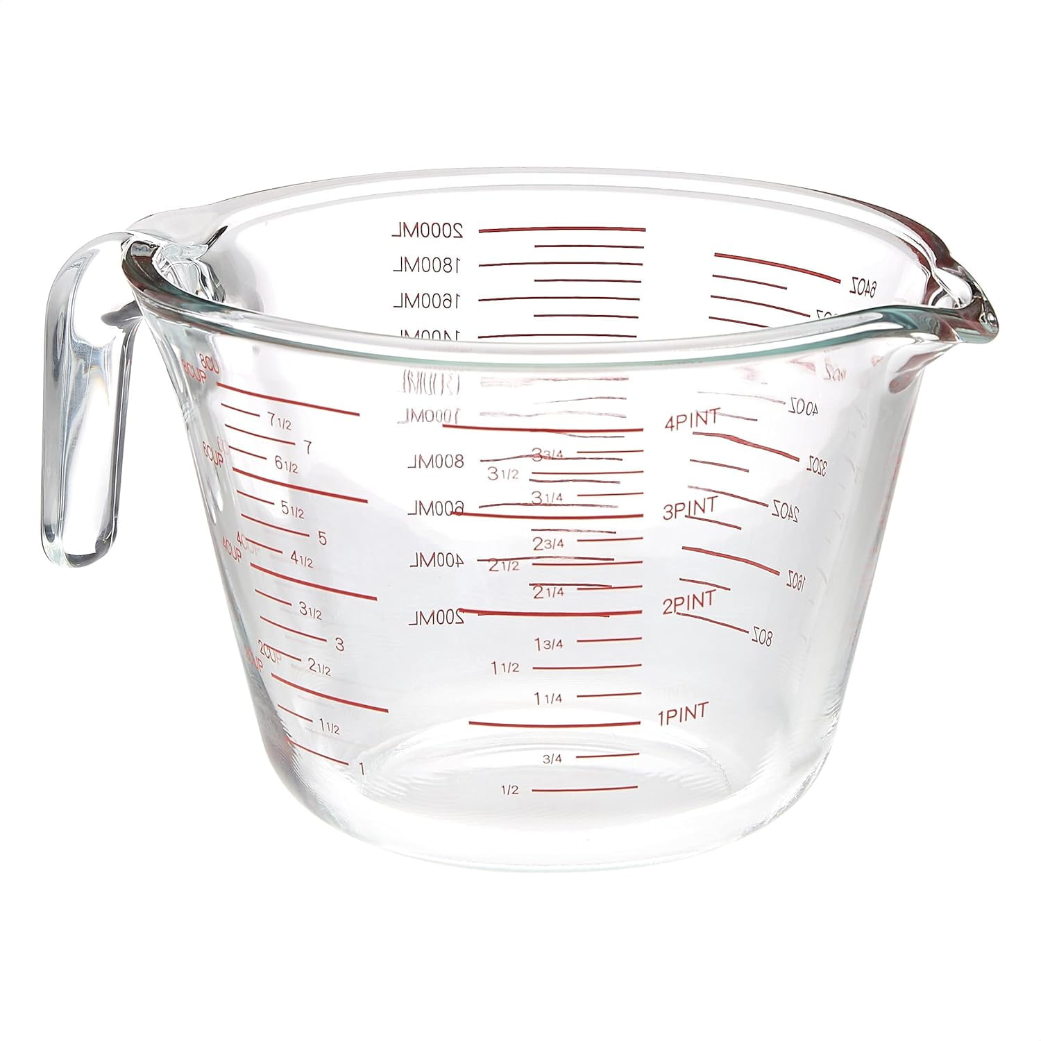 Glass Measuring Cup, 8 Cup Capacity (2 Liters), Transparent (Previously ...