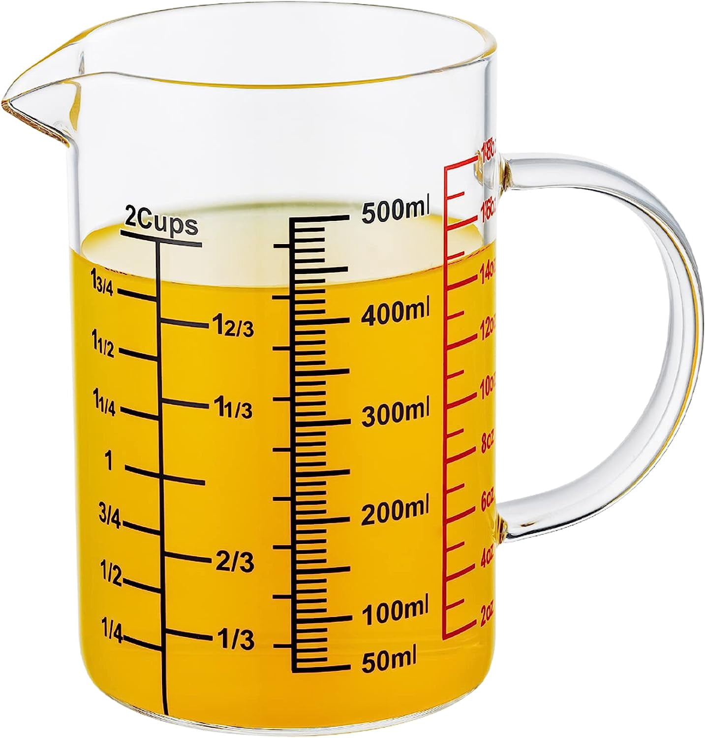 Glass Measuring Cup with Insulated Handle and V-Shaped Spout, High ...