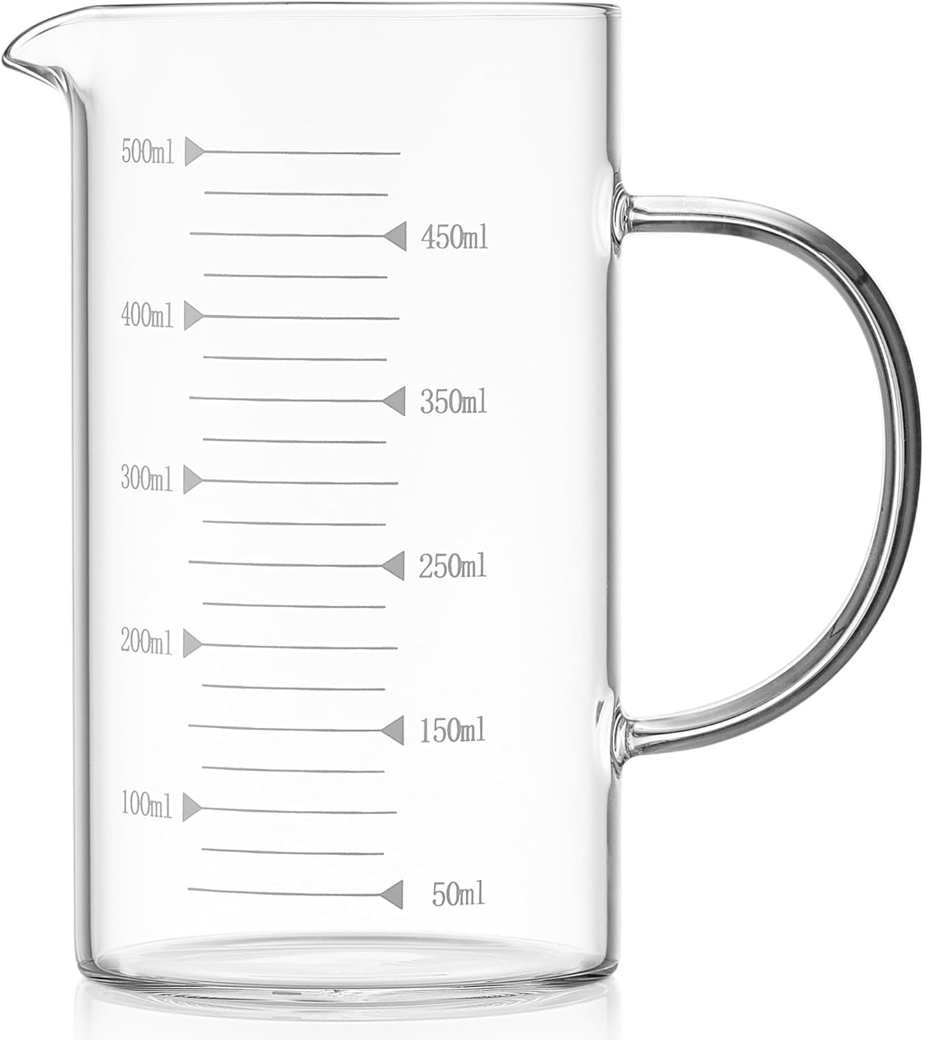 Glass Measuring Cup with V-Shaped Spout and Handle - 500ml (17.5oz ...