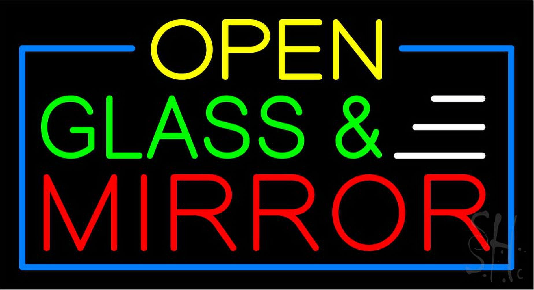 Glass and Mirror LED Neon Sign 13" Tall x 24" Wide - inches Black ...