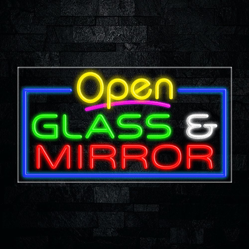 Glass & Mirror LED Neon Sign 33"L x 18"H #35509 - Walmart.com