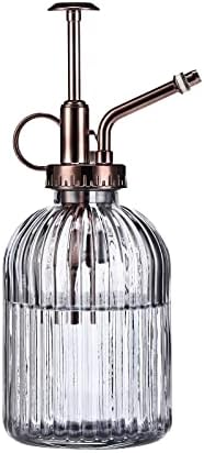 Glass Mister - 7.5" Green Glass Water Spray Bottle with Gold Top Pump ...