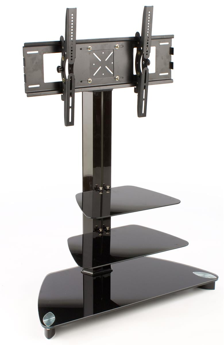 Glass Monitor Stand with 2 Shelves for a 37 to 52 inch Flat Screen TV ...