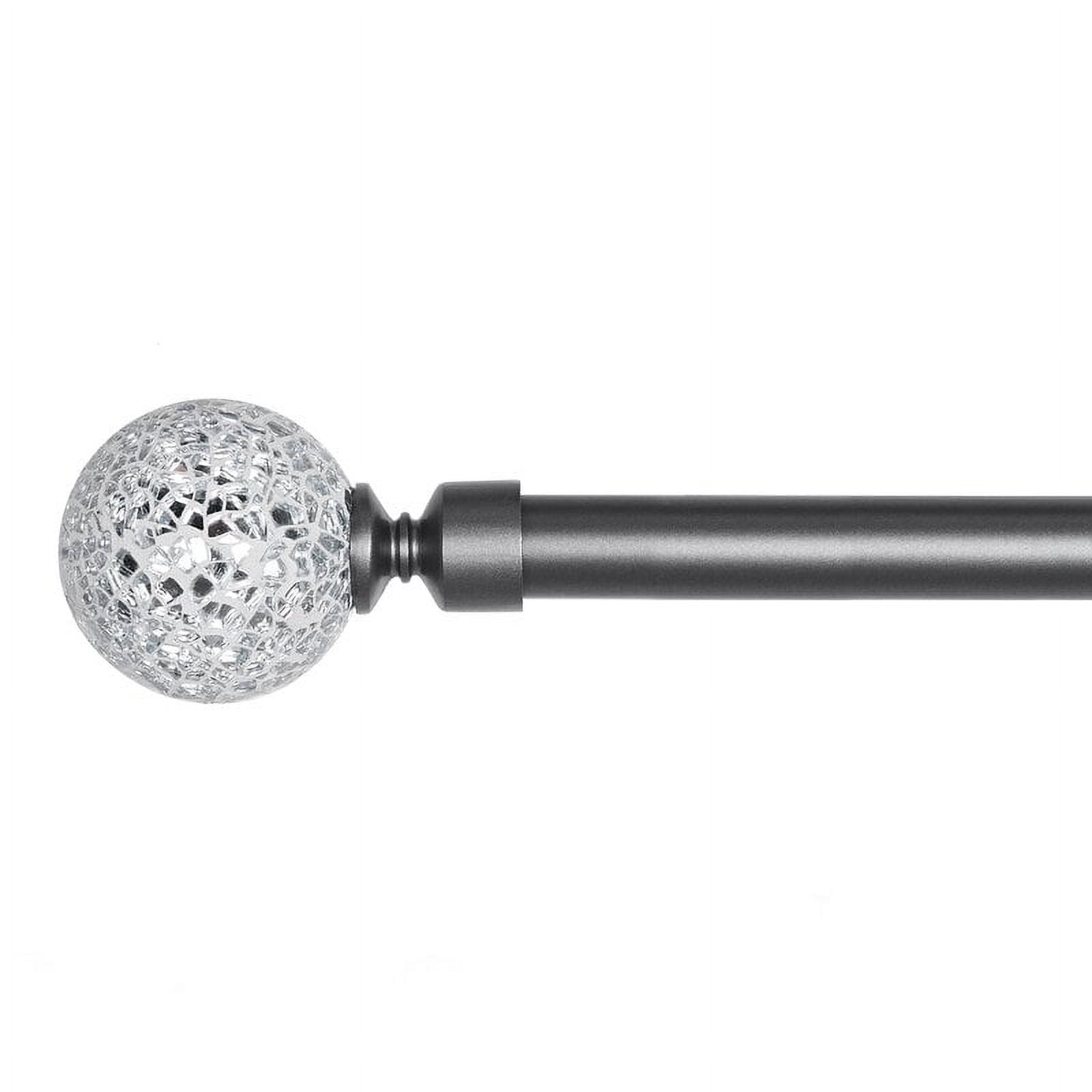 Glass Mosaic Ball Finials Curtain Rod，3/4” Adjustable Curtain Rod，48-84 ...