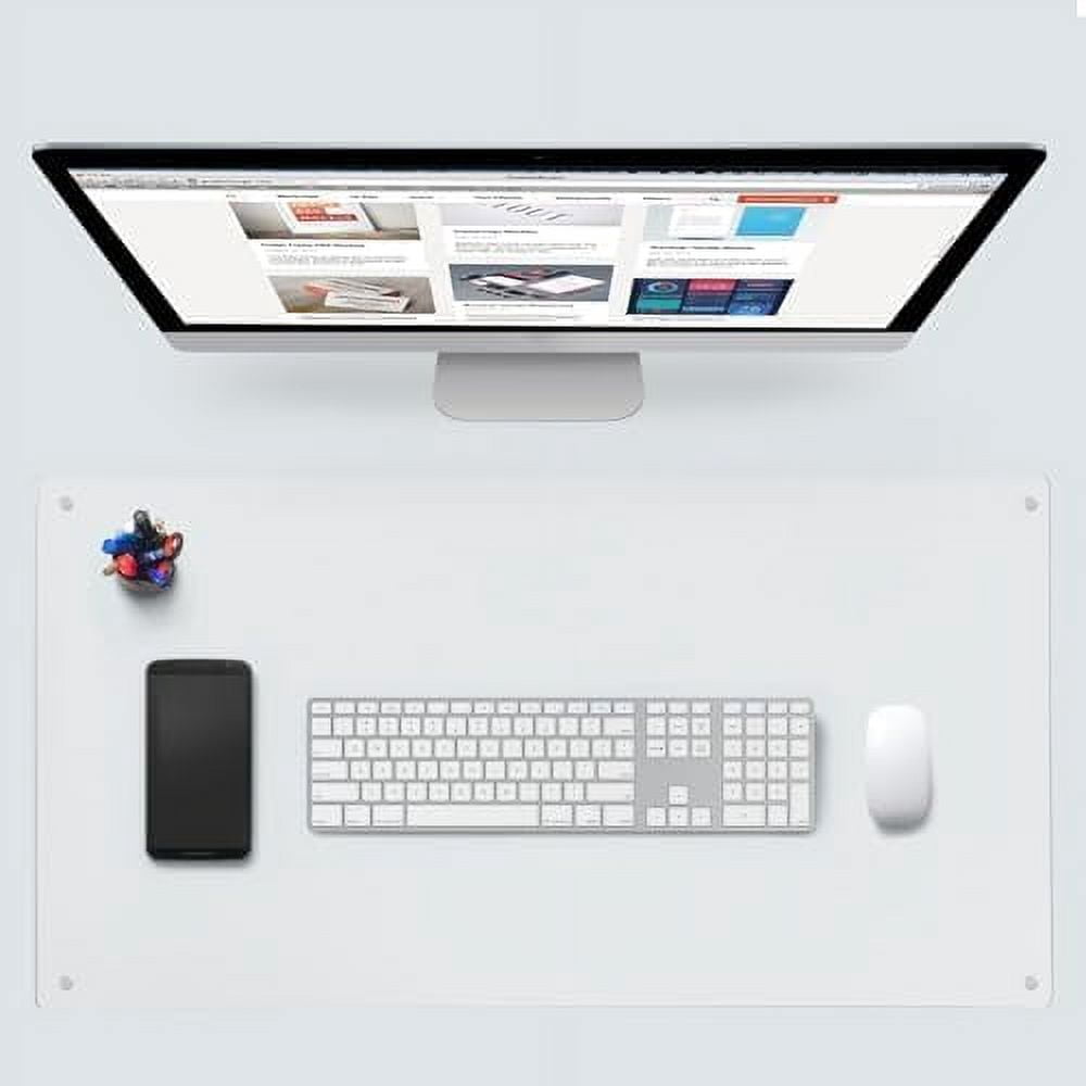 Glass Mousepad Desk Mat 16" x 12" Tempered Protector Pad for Desktop ...