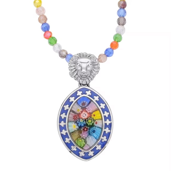 Murano Style Millefiori Glass Necklace - Beaded Necklaces for Women ...