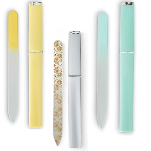 Glass Nail File Set - Spring Breeze 3 Pack Bundle with Cases ...