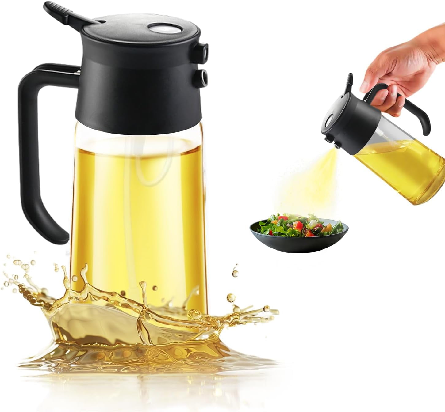Glass Oil Dispenser -500Ml (17Oz) Olive Oil Sprayer For Cooking,Spray ...