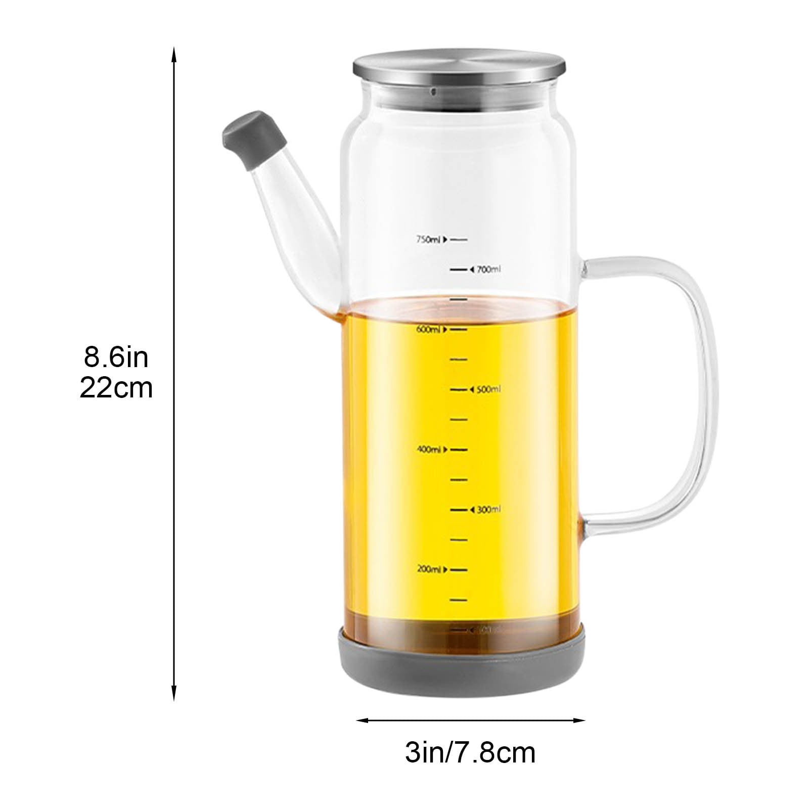 Glass Oil Dispenser Bottle 750ml | High Borosilicate Glass | Drip-Free ...