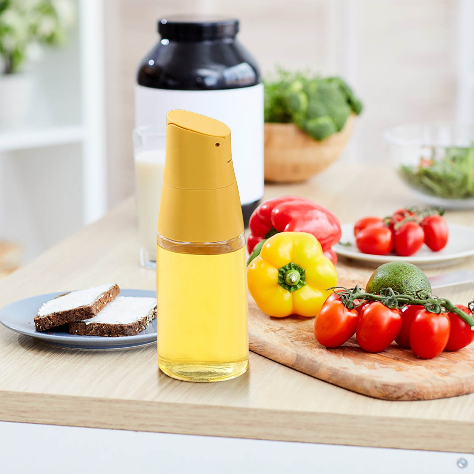Glass Oil Dispenser Bottle with Auto-Open Lid, No-Drip Spout for ...