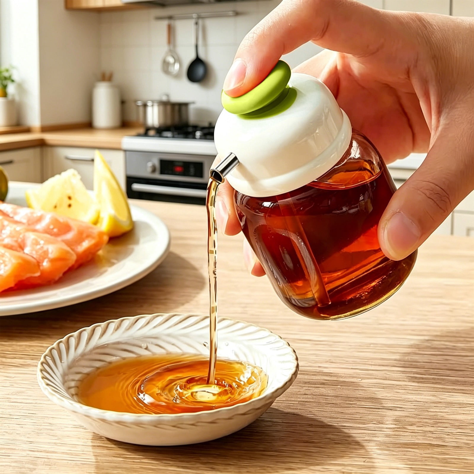 Glass Oil Dispenser Bottle, Precision Kitchen Seasoning Control ...