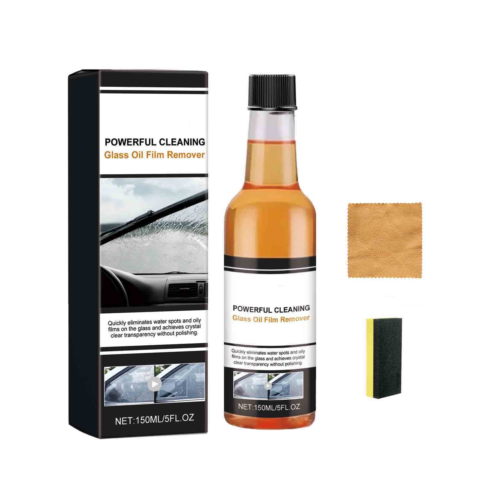 Glass Oil Film Cleaner Set with Sponge and Towel Car Glass Polishing ...
