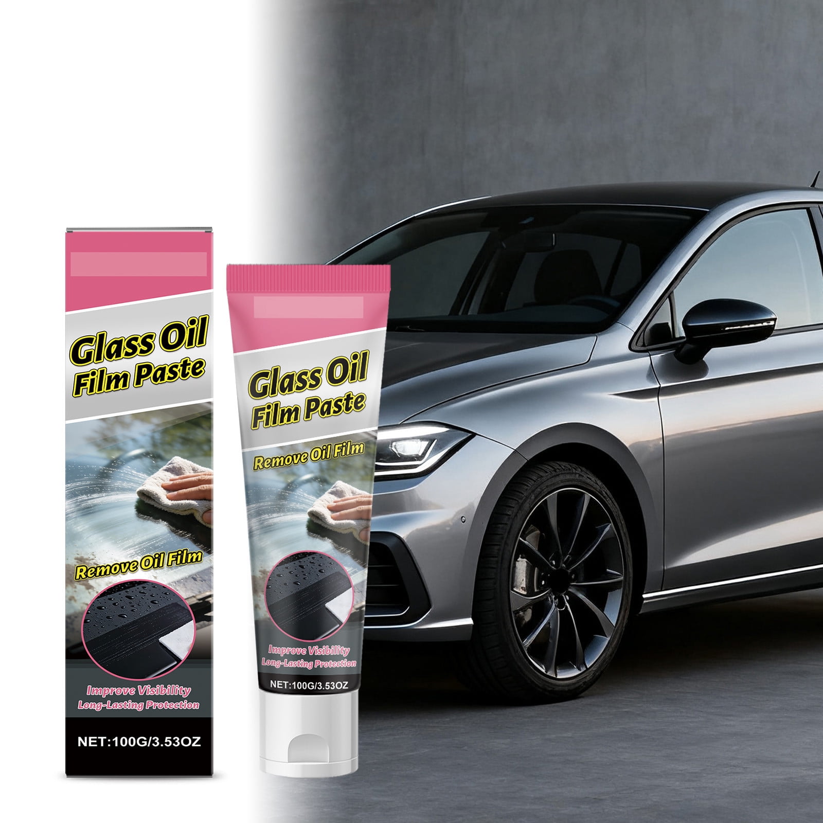 Glass Oil Film Remover Paste 100g, Powerful Windshield Cleaner for ...
