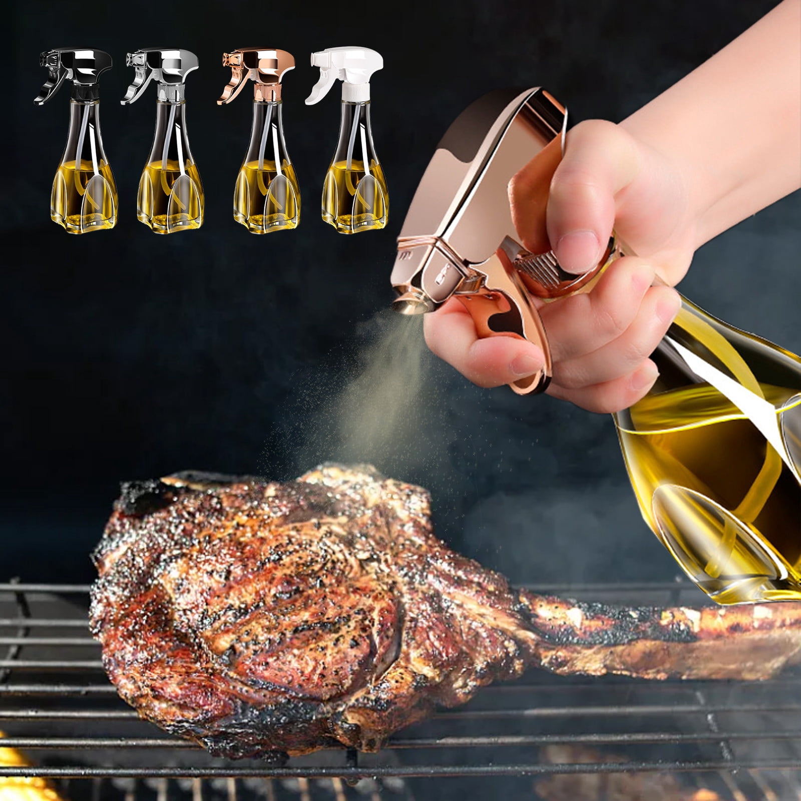 Glass Oil Spray Bottle for Kitchen, BBQ & Baking - 240ml Capacity ...